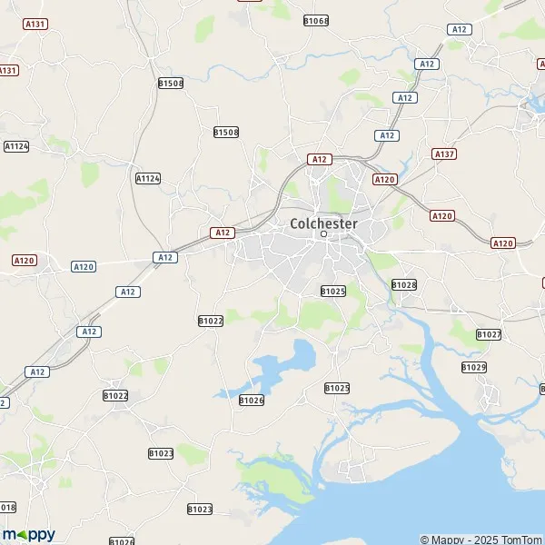 Plattegrond Colchester : kaart van Colchester (CO1 1) en praktische info