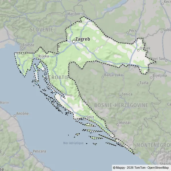 Plattegrond Kroatië: kaart van Kroatië en praktische info - Mappy