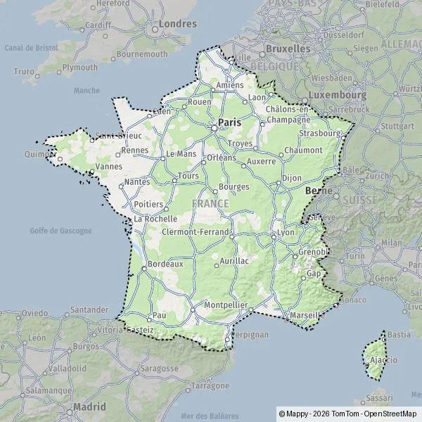 Plattegrond Frankrijk: kaart van Frankrijk en praktische info - Mappy