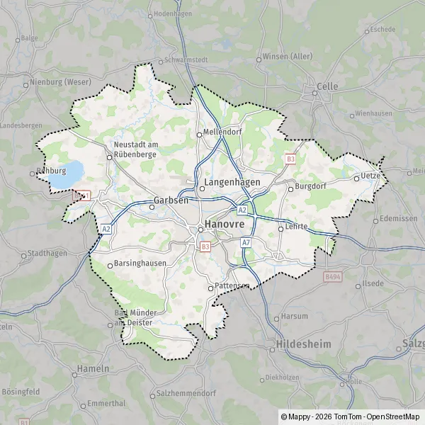 Plattegrond Regio Hannover: kaart van Regio Hannover en praktische info ...