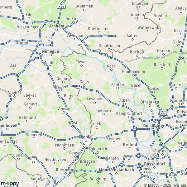 Plattegrond Kleef: kaart van Kleef en praktische info - Mappy