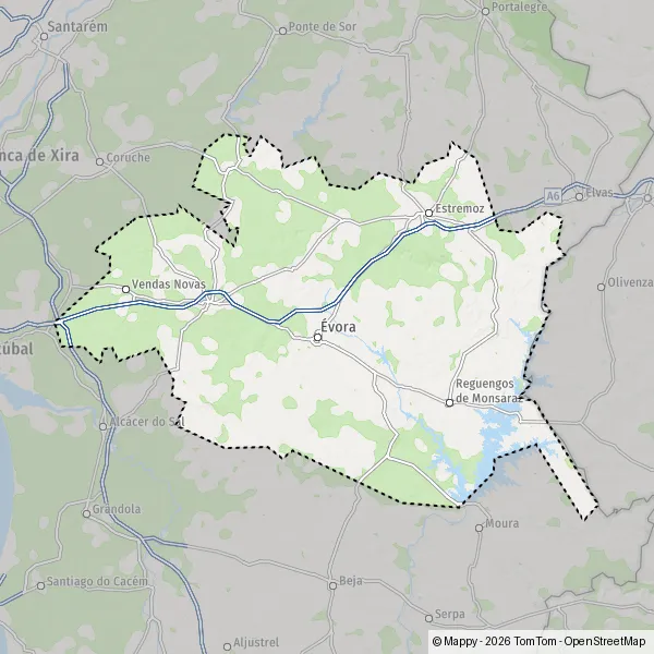 Plattegrond Évora: kaart van Évora en praktische info - Mappy