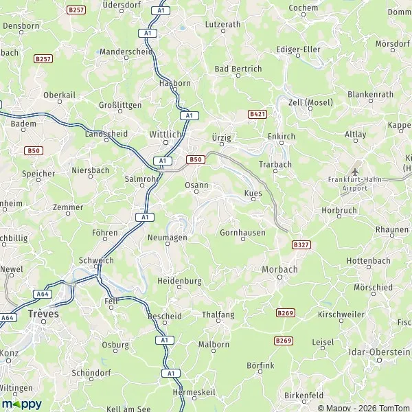 Plattegrond Bernkastel-Wittlich: kaart van Bernkastel-Wittlich en ...
