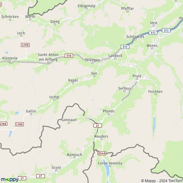 Plattegrond Landeck: kaart van Landeck en praktische info - Mappy
