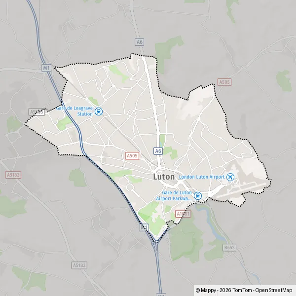 Plattegrond Luton: kaart van Luton en praktische info - Mappy