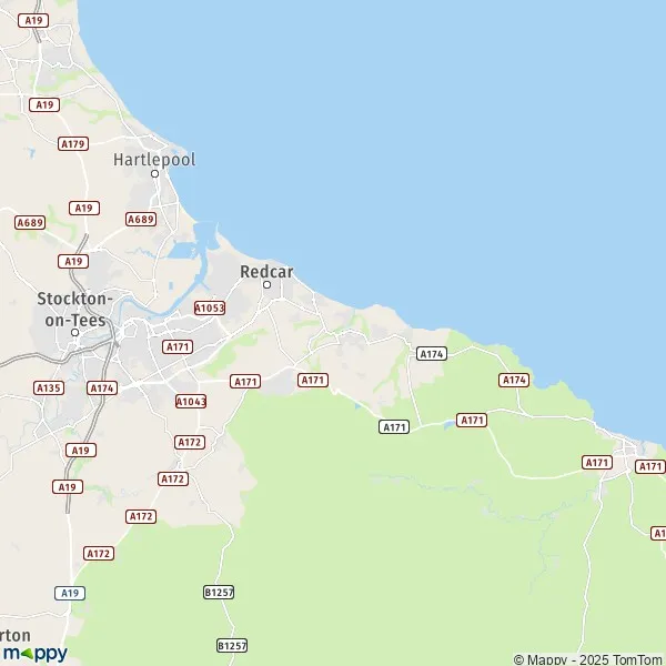 Plattegrond Redcar and Cleveland: kaart van Redcar and Cleveland en ...