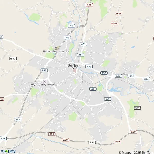 Plattegrond Derby: kaart van Derby en praktische info - Mappy