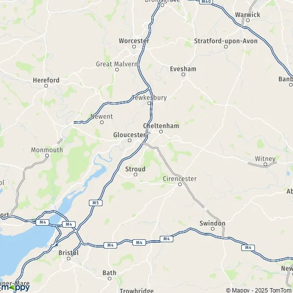 Plattegrond Gloucestershire: kaart van Gloucestershire en praktische ...