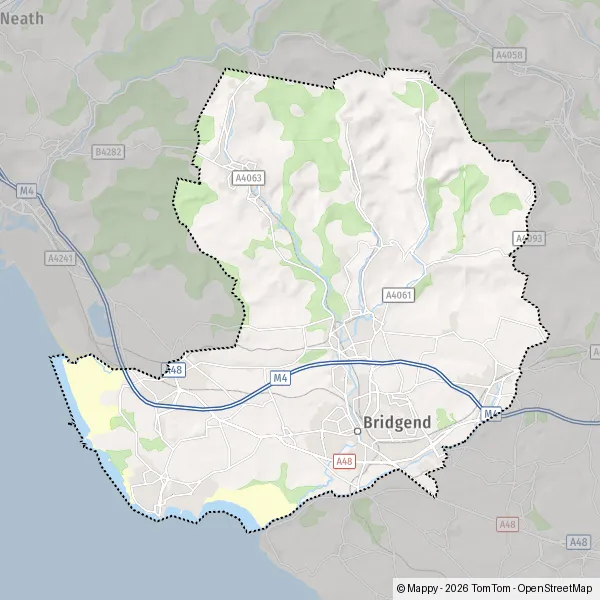 Plattegrond Bridgend: kaart van Bridgend en praktische info - Mappy