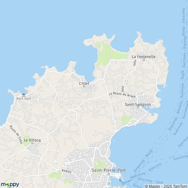 Plattegrond Le Valle : kaart van Le Valle (GY1 2) en praktische info