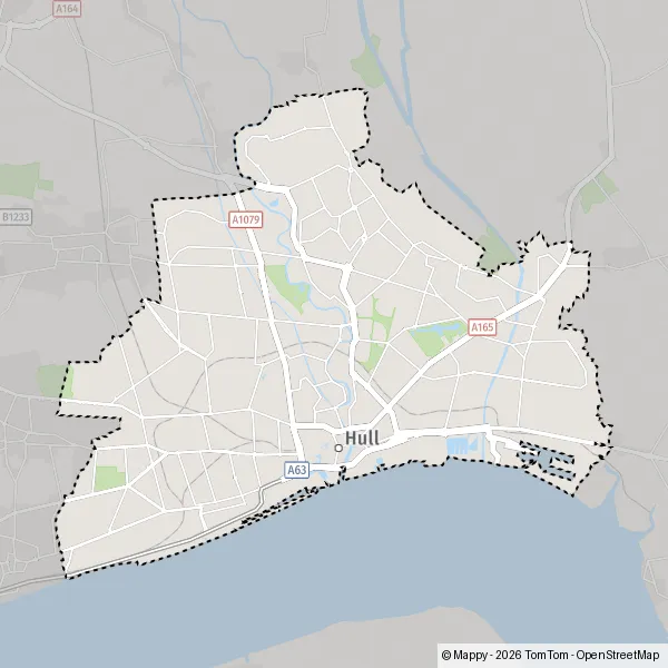 Plattegrond Hull : kaart van Hull (HU1 1) en praktische info