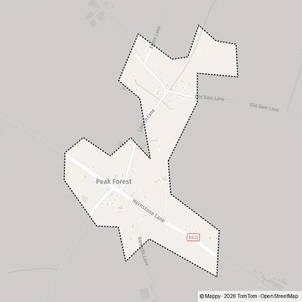 Plattegrond Peak Forest : kaart van Peak Forest (SK17 8) en praktische info